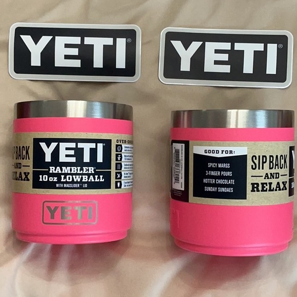 Yeti | Other | 4 Yeti Pink And Silver Rambler Oz Lowball Stackable Cups ...